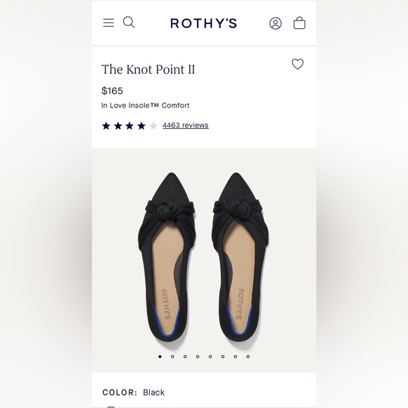 Rothy's | Shoes | New Rothys The Knot Point Ii In Black Size 75 Smoke ...
